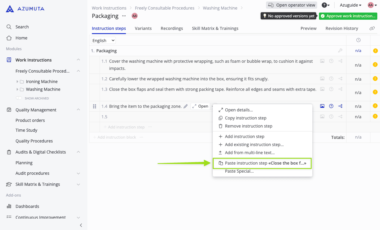 How to Edit an Instruction Step - Azumuta