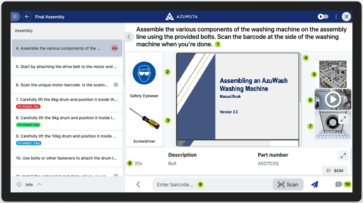 Work Instructions Layout from the Operator's Perspective - Azumuta